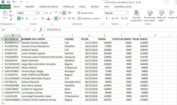 ¿Como hacer una tabla en Excel? - Digital Bluee